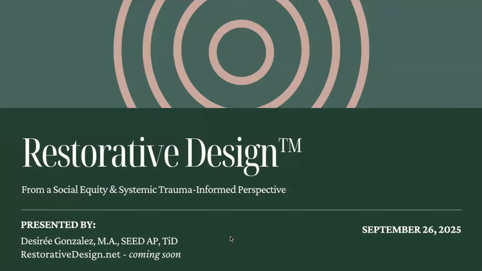 Restorative Design Masterclass | The Centre for Conscious Design